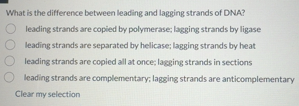 Solved: What is the difference between leading and lagging strands of ...