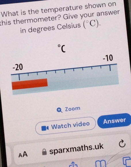 Solved: What is the temperature shown on this thermometer? Give your ...