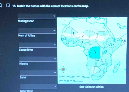 Solved: Match the names with the correct locations on the map ...