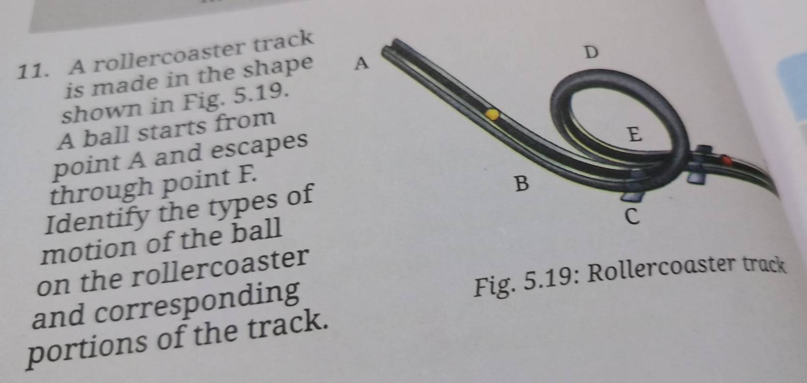 Solved: A rollercoaster track is made in the shape shown in Fig. 5.19 ...