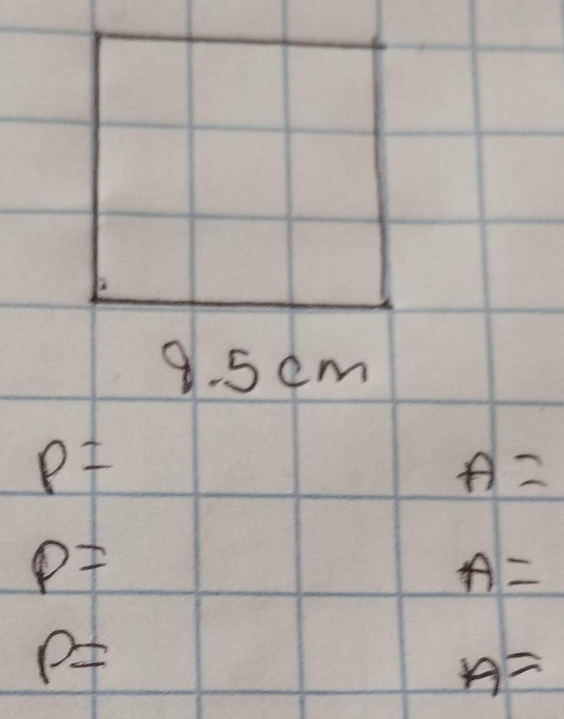 Resuelto:8. 5 cm P= A= P= A= P= A=