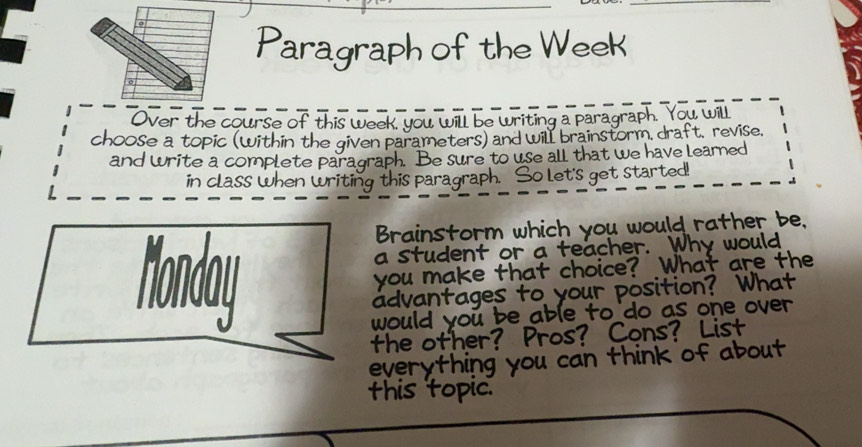 Solved: Paragraph of the Week Over the course of this week, you will be ...