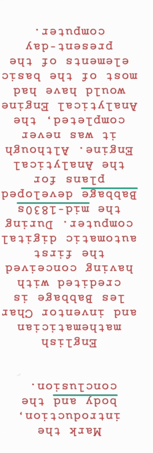 Solved: Mark the introduction, body and the conclusion. English ...