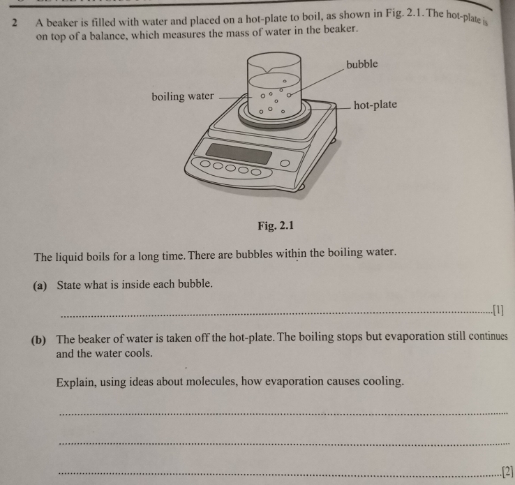 Solved: A beaker is filled with water and placed on a hot-plate to boil ...