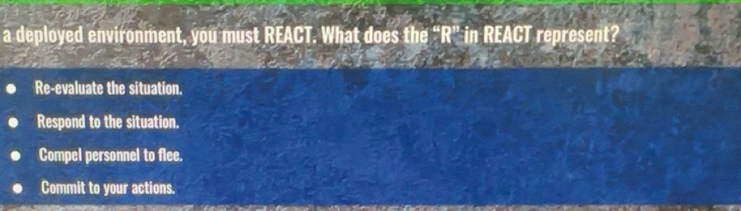 Gelöst:a deployed environment, you must REACT. What does the “ R ” in ...