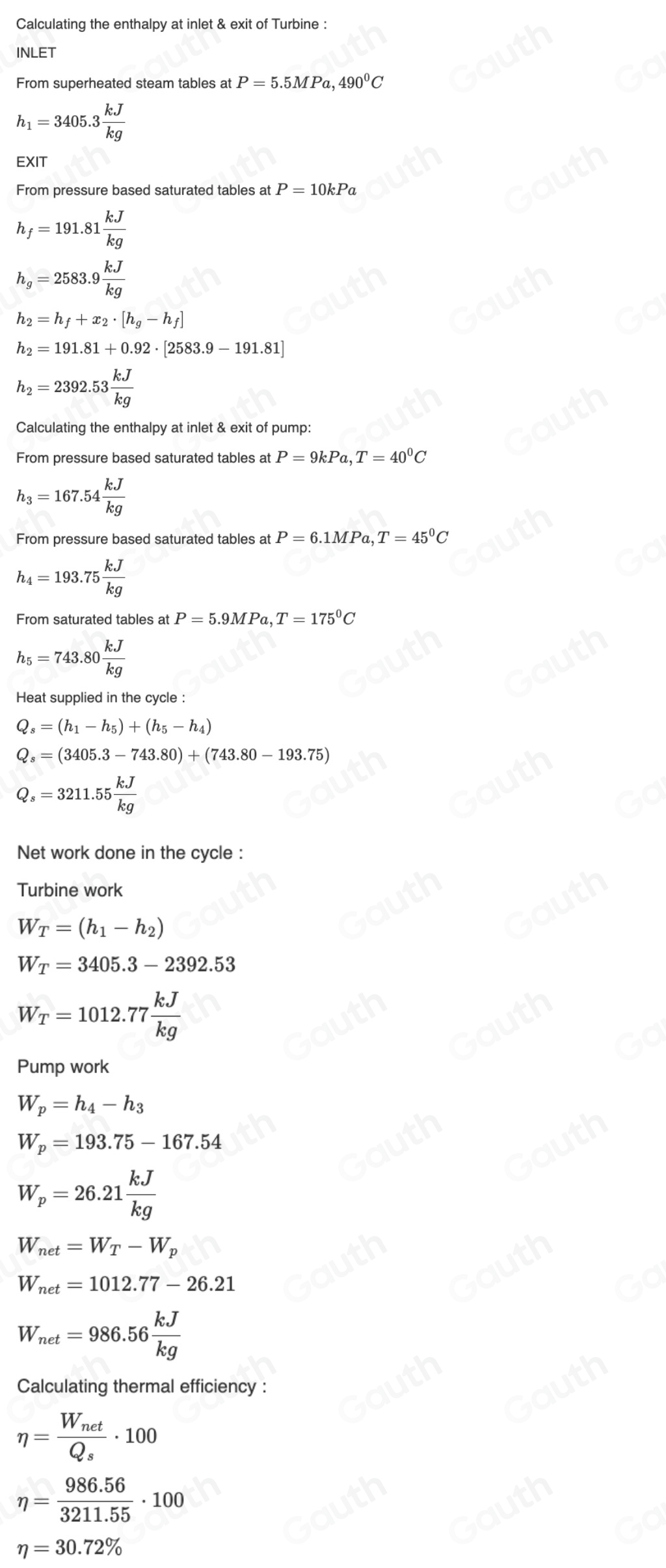 Selesai:Consider a steam power plant in the Figure 2, whereby steam exit the pump at pressure of 6