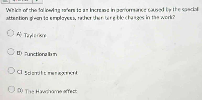 Solved: Which of the following refers to an increase in performance ...