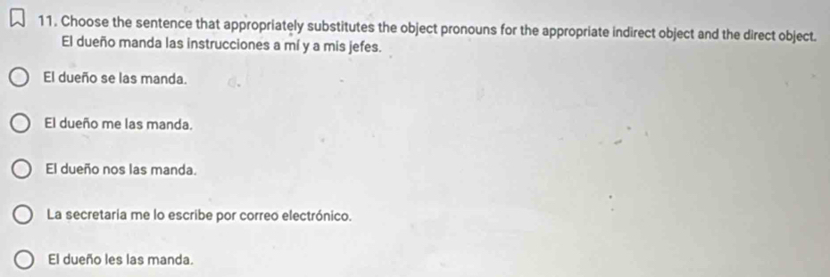 Solved: Choose the sentence that appropriately substitutes the object ...