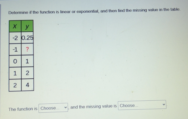 Solved: Determine if the function is linear or exponential, and then ...