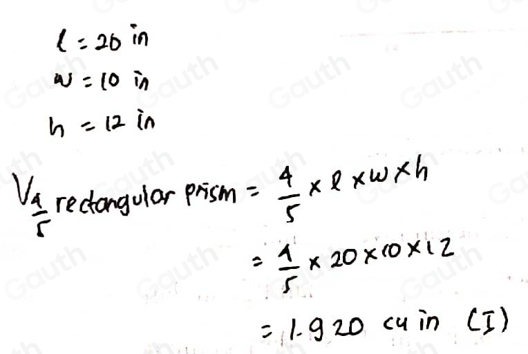 Solved: A fish tank in the shape of a rectangular prism has these ...