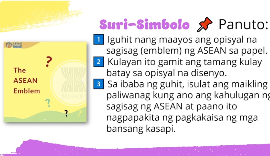 Nalutas:Suri-Simbolo Panuto: 1 Iguhit nang maayos ang opisyal na ...