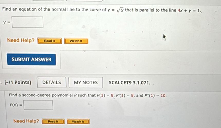 Solved: Find an equation of the normal line to the curve of y=sqrt(x) that is parallel to the ...
