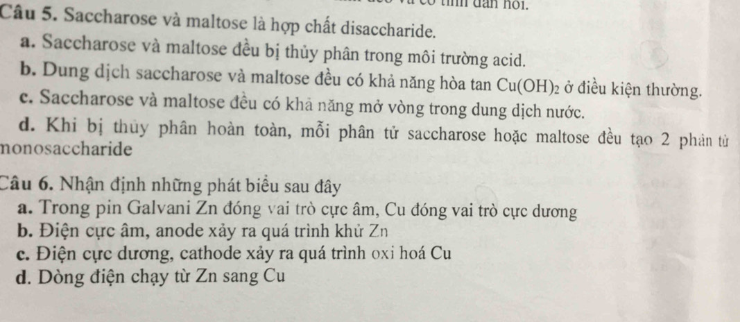 Giải quyết:Saccharose và maltose là hợp chất disaccharide. a ...