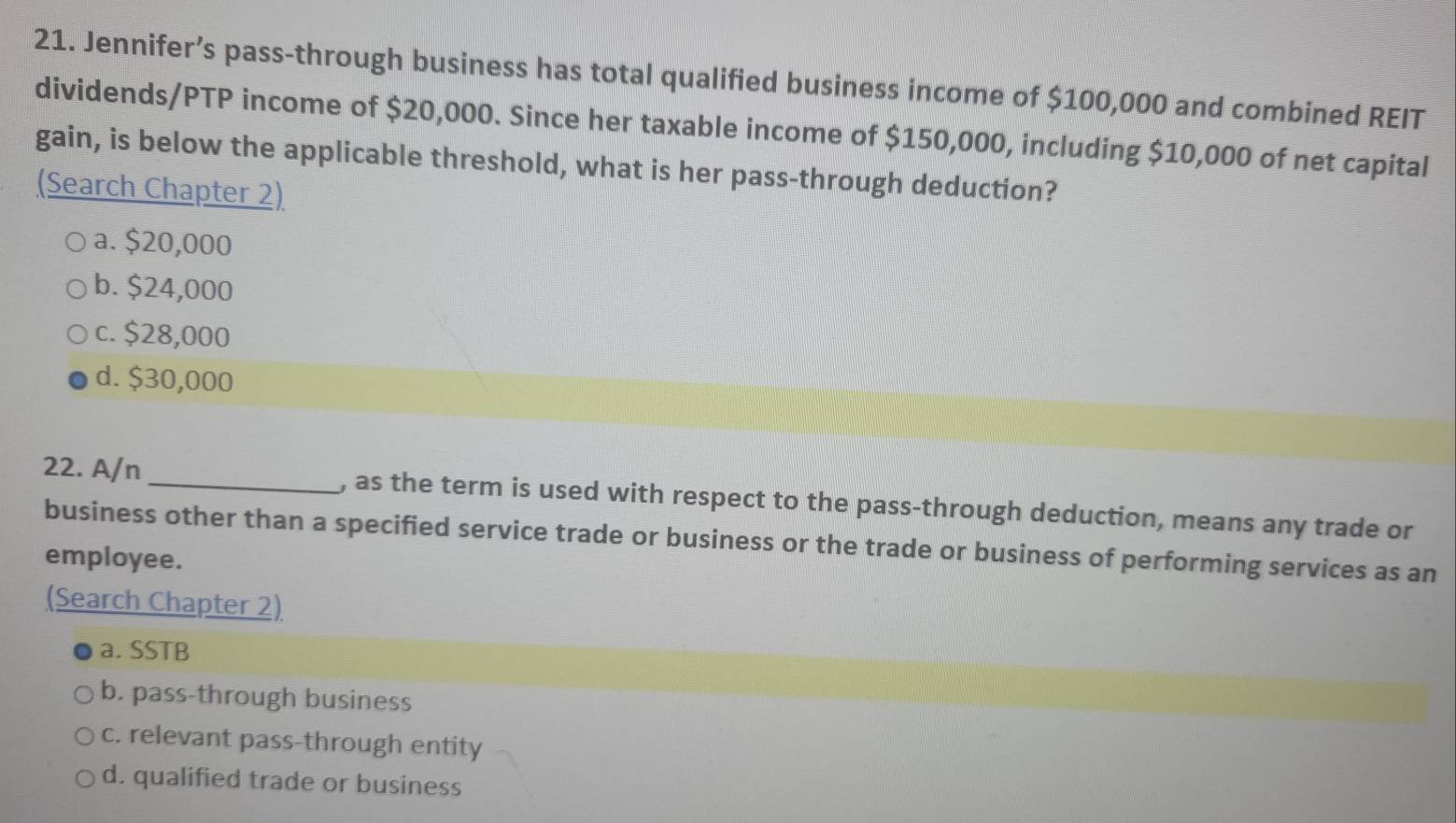 Solved: Jennifer’s pass-through business has total qualified business ...
