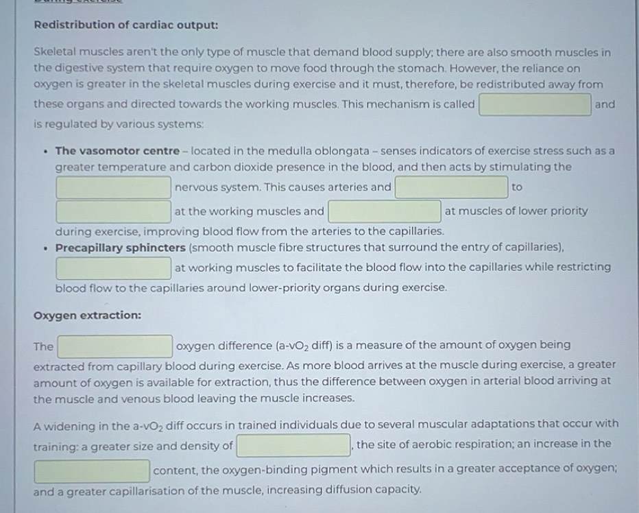 Solved: Redistribution of cardiac output: Skeletal muscles aren't the ...