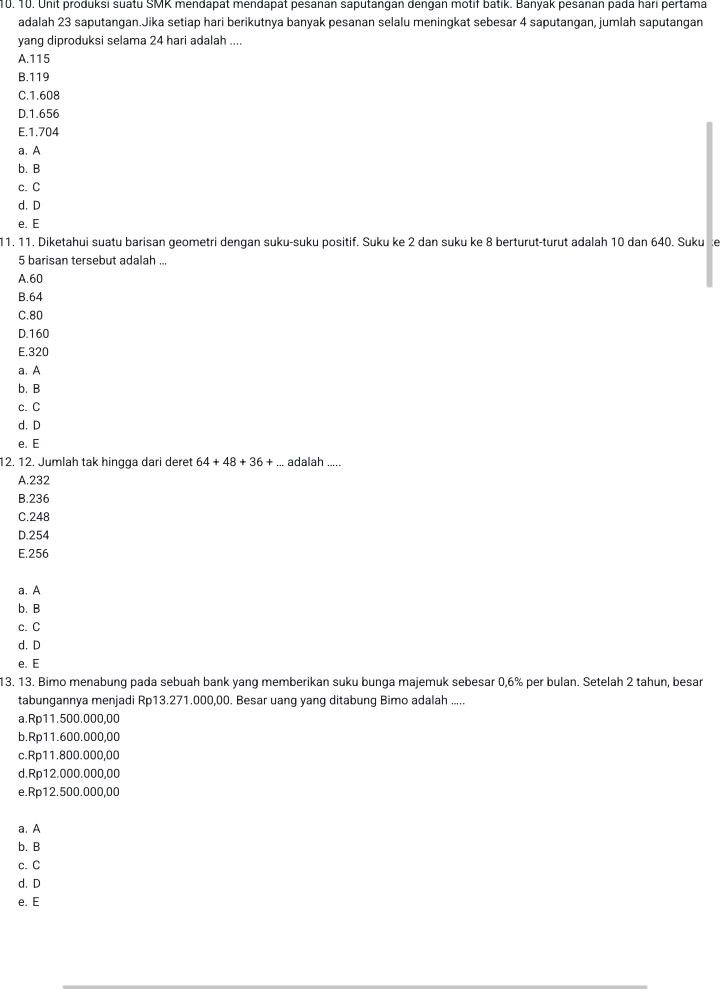 Telah dijawab:Unit produksi suatu SMK mendapat mendapat pesanan ...