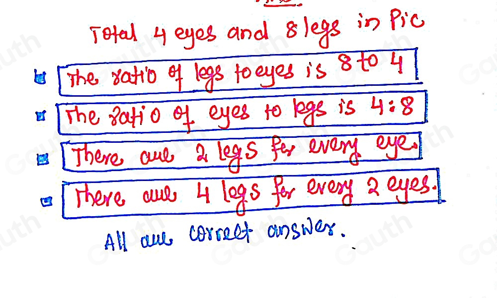 Solved: Select all the correct sentences that use ratios to describe ...