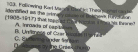 Solved: Following Karl Marx's Conflict Theory, what can be identified ...
