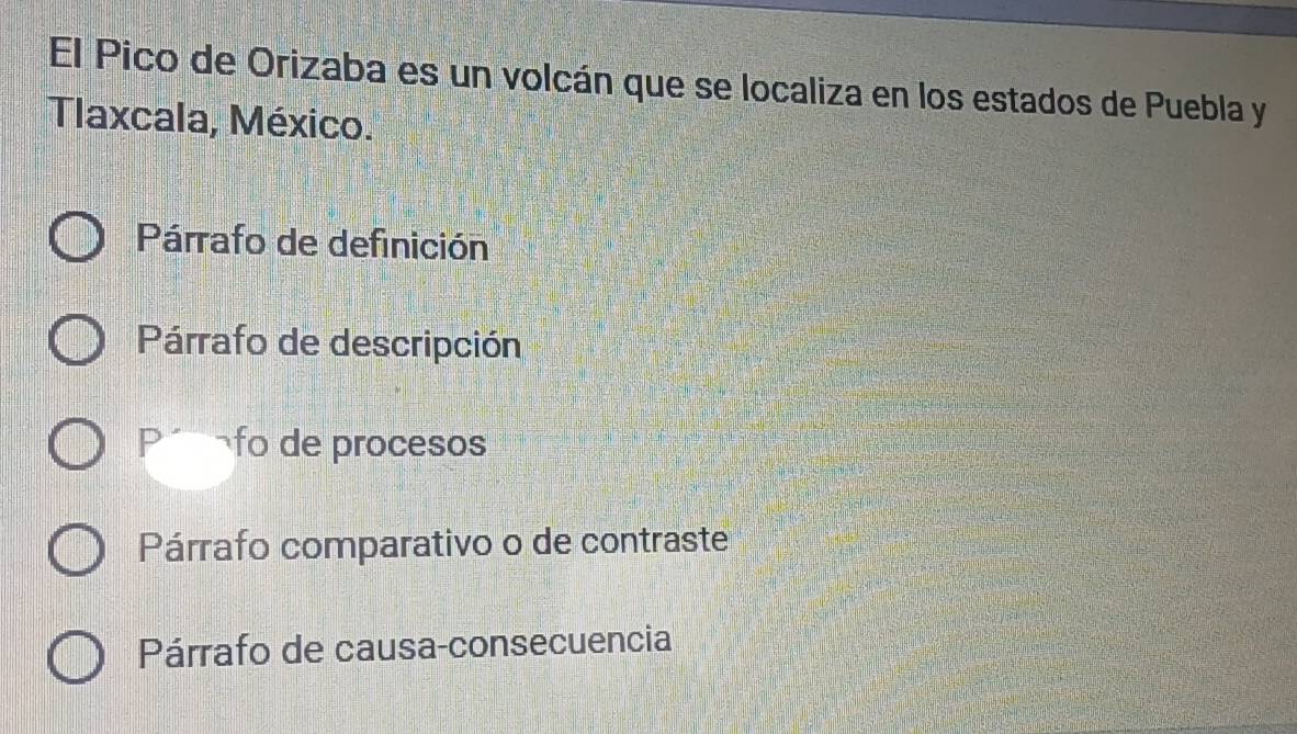 Resuelto:El Pico de Orizaba es un volcán que se localiza en los estados ...