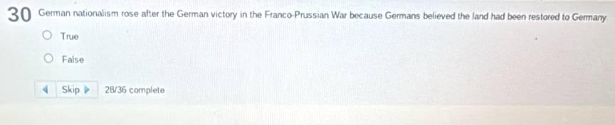 Solved: German nationalism rose after the German victory in the Franco ...