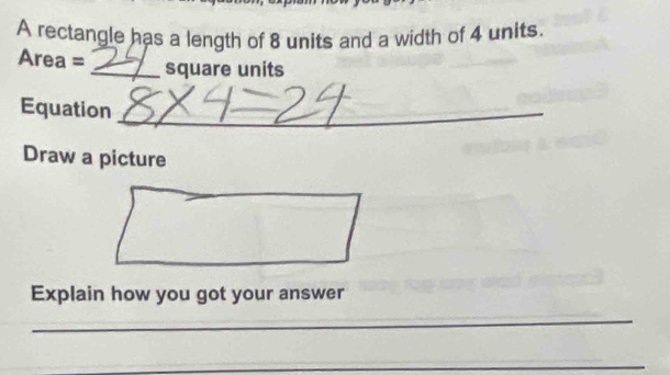 Solved: A rectangle has a length of 8 units and a width of 4 units ...