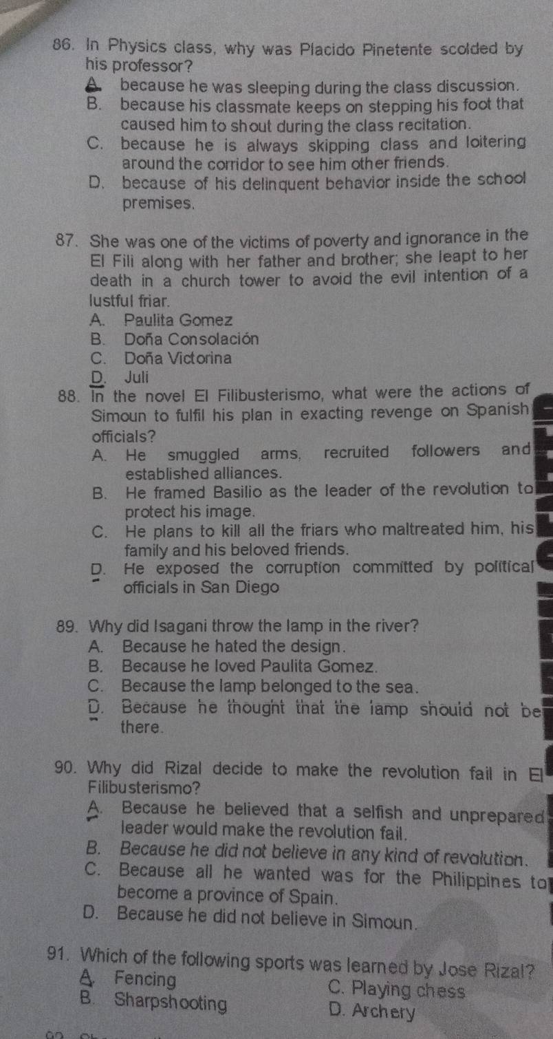 Solved: In Physics class, why was Placido Pinetente scolded by his ...