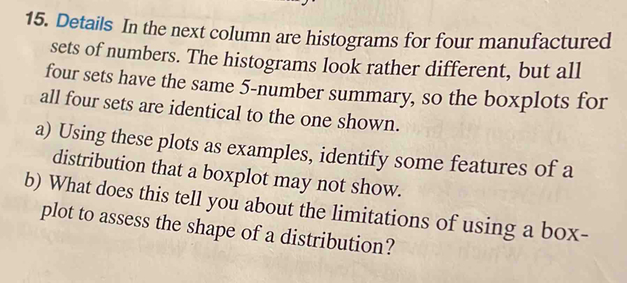 Details In the next column are histograms for four manufactured sets of ...
