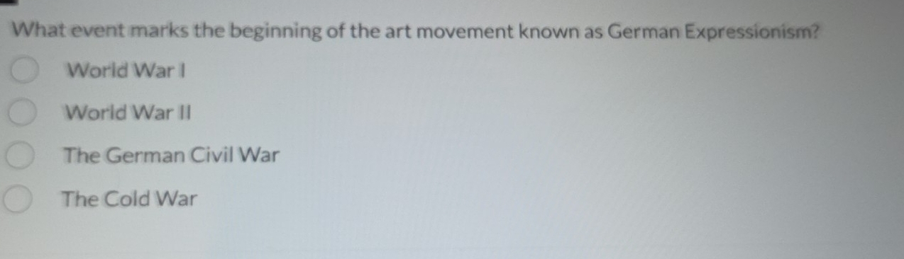 Solved: What event marks the beginning of the art movement known as ...