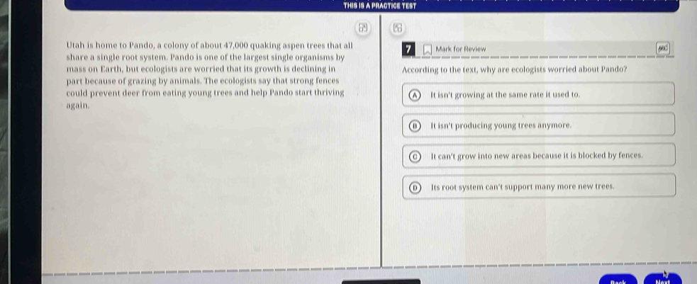 Solved: THIS IS A PRACTICE TEST 5 Utah is home to Pando, a colony of ...