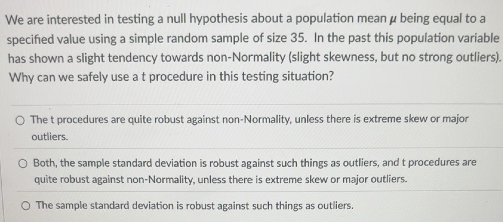 Solved: We are interested in testing a null hypothesis about a ...