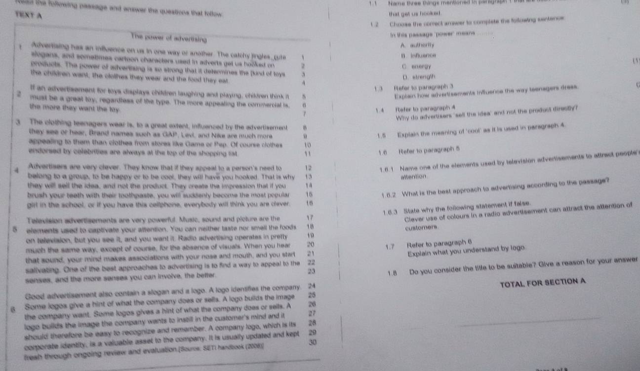 Gelöst:1.1 Name three things mentioned in peragraph 1 (3) Read the ...