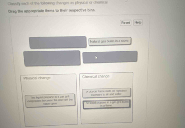 Solved: Classify each of the following changes as physical or chemical ...