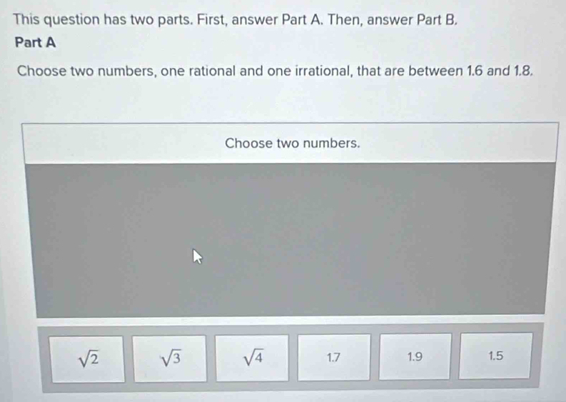 Solved: This question has two parts. First, answer Part A. Then, answer ...