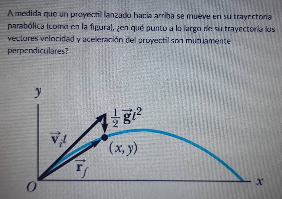 Resuelto:A medida que un proyectil lanzado hacia arriba se mueve en su ...