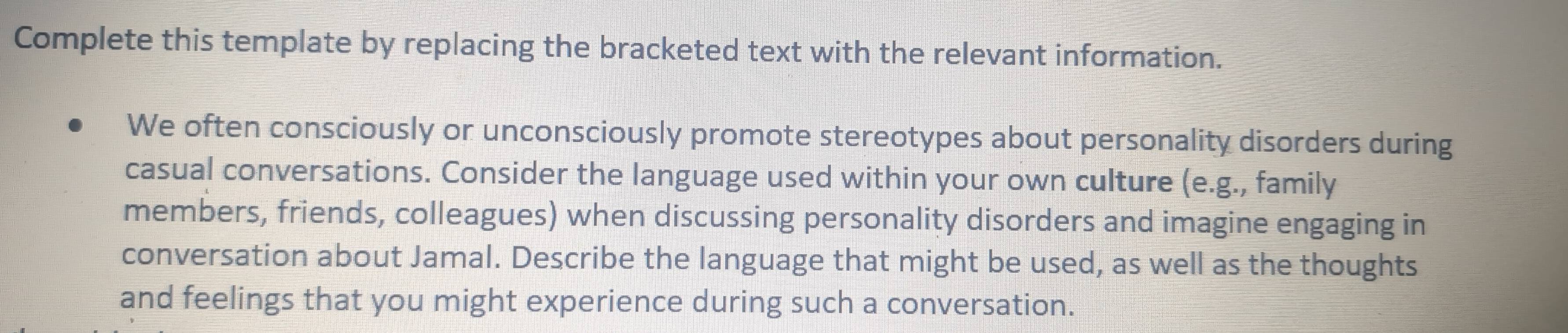 Solved: Complete this template by replacing the bracketed text with the ...