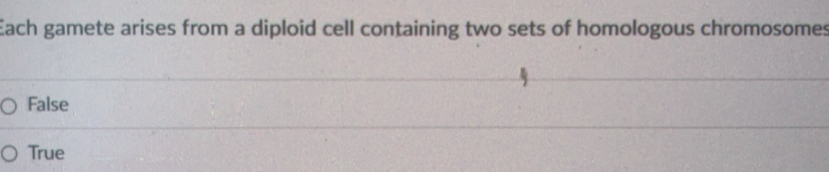 Solved: Each gamete arises from a diploid cell containing two sets of ...
