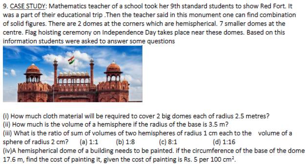 Solved: CASE STUDY: Mathematics teacher of a school took her 9th standard students to show Red ...