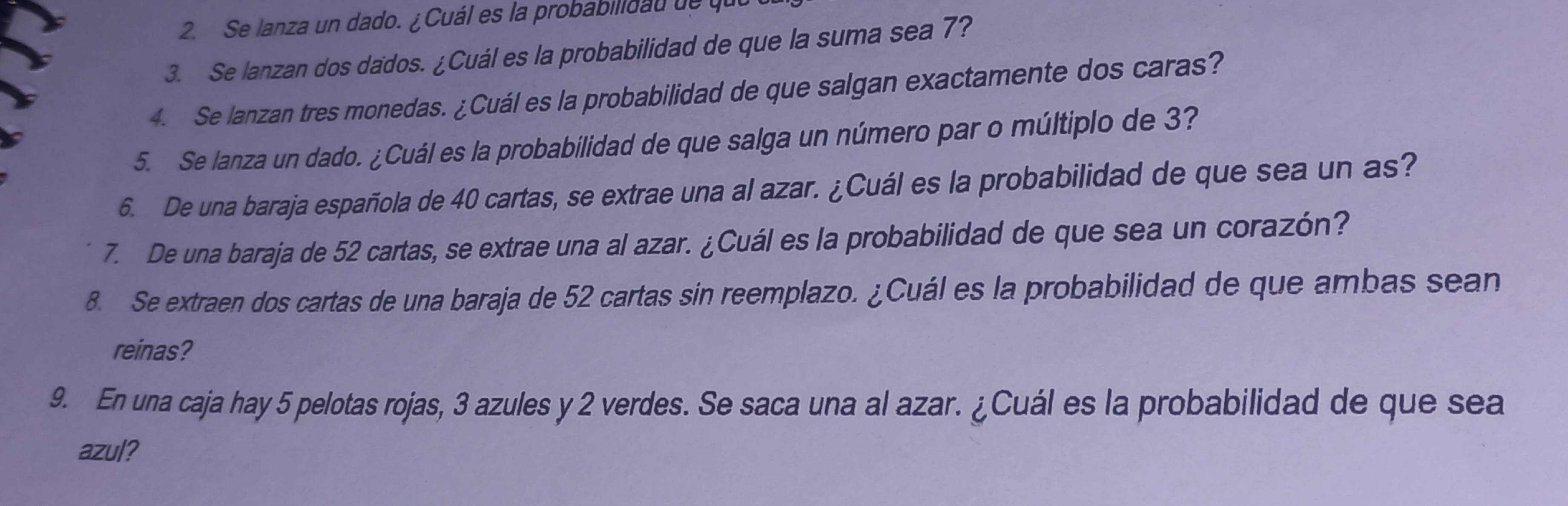 Resuelto:Se lanza un dado. ¿Cuál es la probabilidau de 3. Se lanzan dos ...