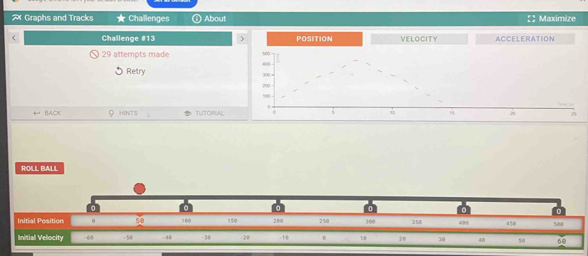Solved: Graphs and Tracks Challenges About Maximize POSITION VELOCITY ...