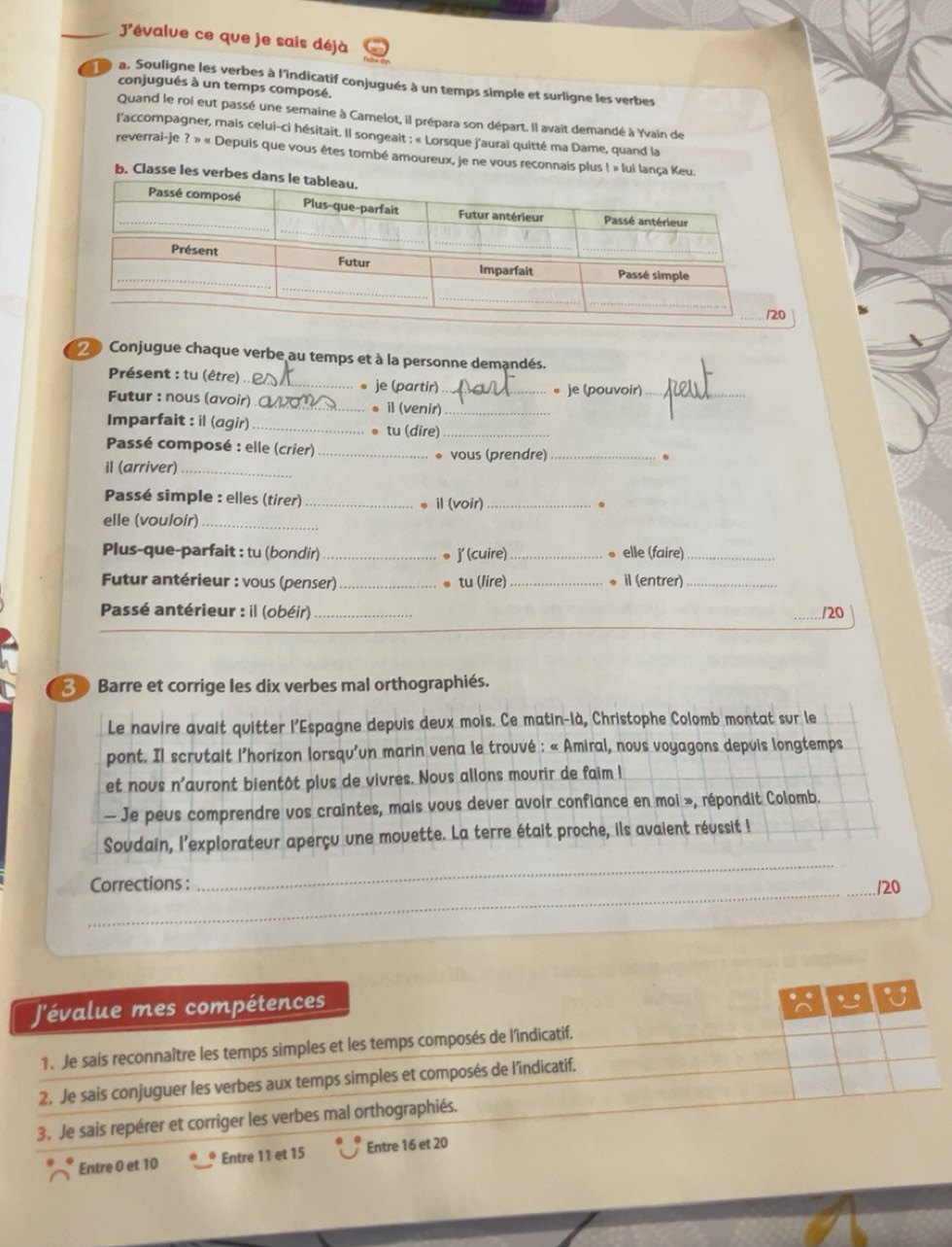 Résolu :Jévalve ce que je sais déjà o a. Souligne les verbes à l ...