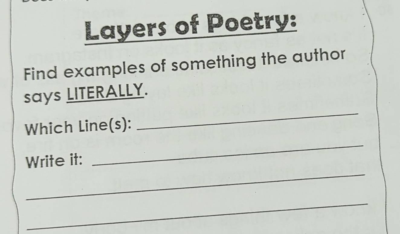Gelöst:Layers of Poetry: Find examples of something the author says ...