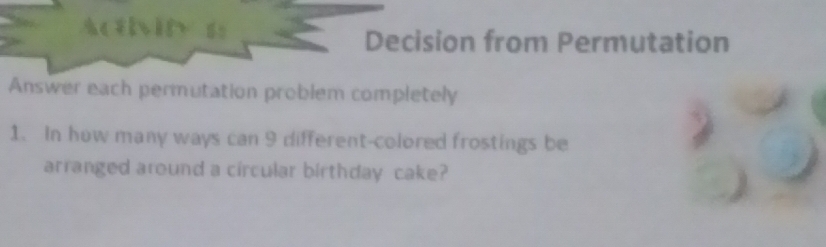 Solved: Decision from Permutation Answer each permutation problem ...