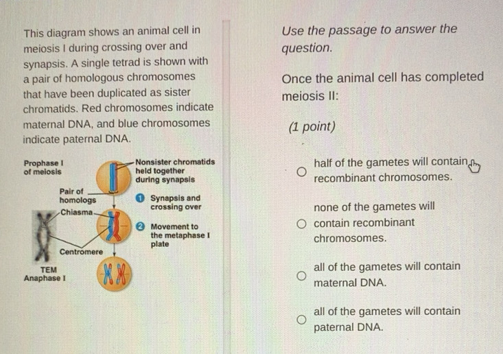 Gelöst:This diagram shows an animal cell in Use the passage to answer ...