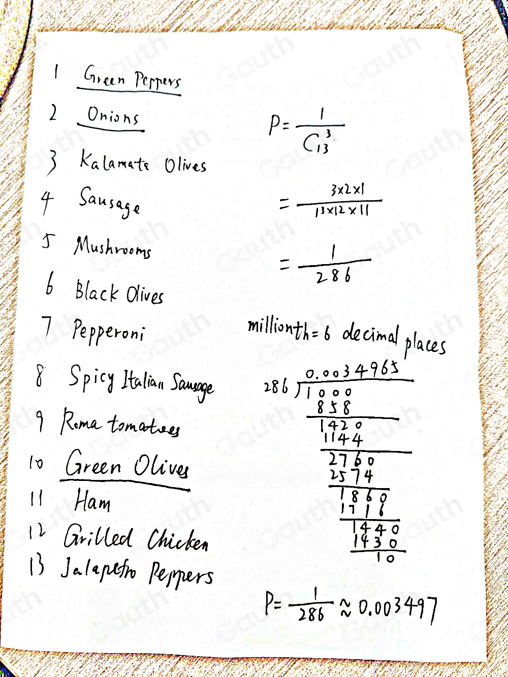 Solved: A local pizza parlor has the following list of toppings ...