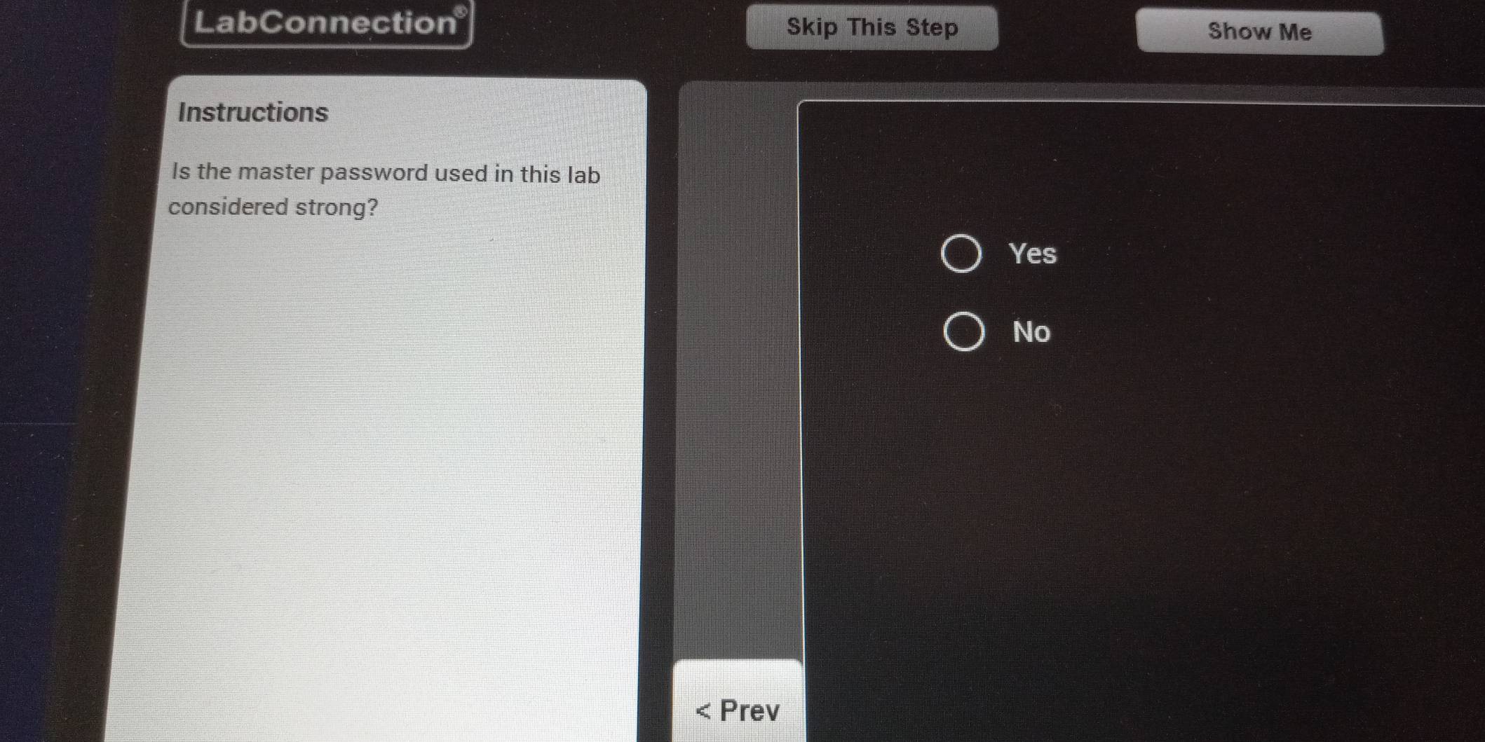 Solved: LabConnection Skip This Step Show Me Instructions Is the master password used in this ...