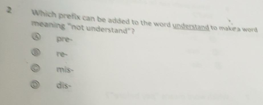 Solved: Which prefix can be added to the word understand to make a word ...