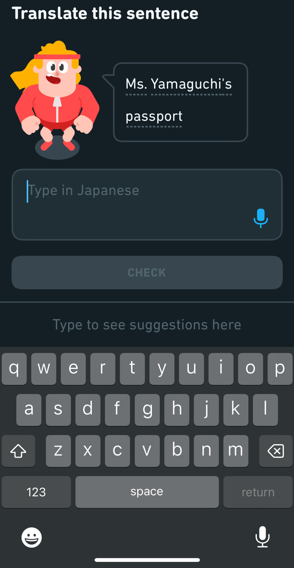 Solved: Translate this sentence Ms. Yamaguchi's passport Type in ...