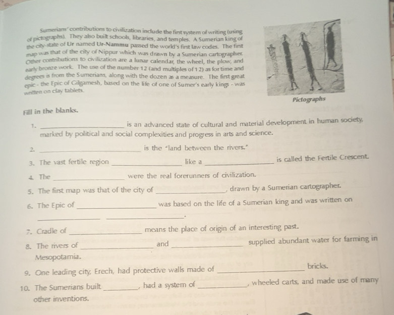 Solved: Sumerians' contributions to civilization include the first ...