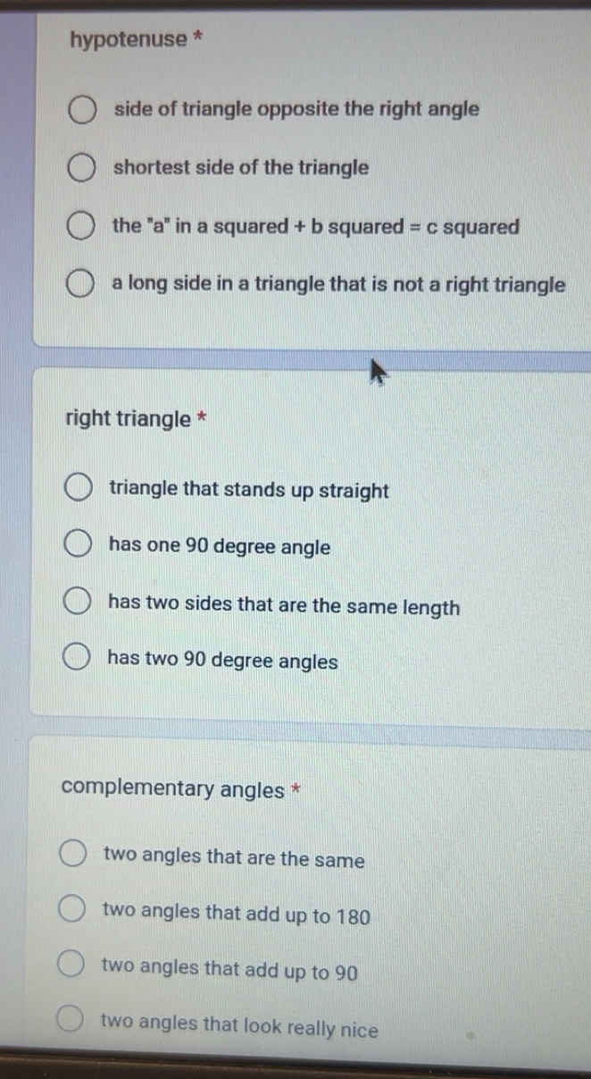 Solved: hypotenuse * side of triangle opposite the right angle shortest ...