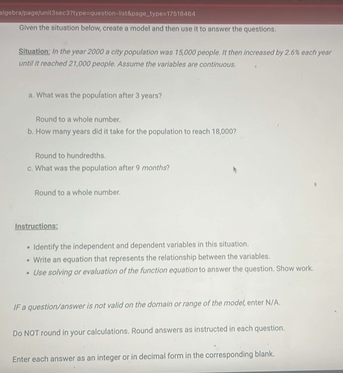 Solved: Given the situation below, create a model and then use it to ...